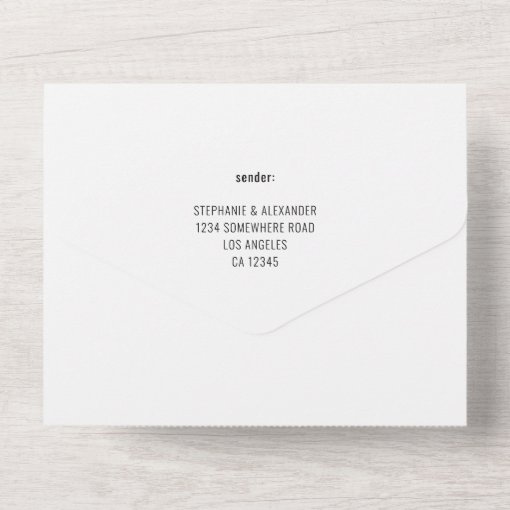 Modern Photo QR Code Guest Name Addresses Wedding All In One Invitation ...