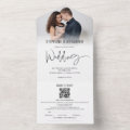 Modern Photo QR Code Guest Name Addresses Wedding All In One Invitation ...