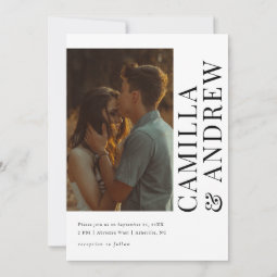 Modern Photo QR code RSVP Wedding Invitation | Zazzle