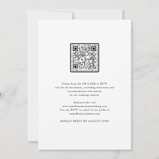 Modern Photo QR code RSVP Wedding Invitation | Zazzle