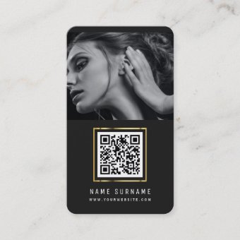Modern photo QR code scannable barcode networking Business Card | Zazzle