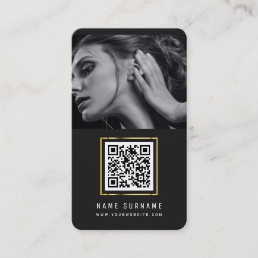 Modern photo QR code scannable barcode networking Business Card | Zazzle