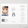 Modern Photo QR Trifold Wedding Menu Table Number | Zazzle
