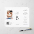 Modern Photo QR Trifold Wedding Menu Table Number | Zazzle