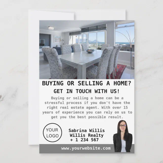 Modern Photo Real Estate Agent Custom Invitation | Zazzle