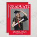 Modern Photo Red Graduation Announcement | Zazzle