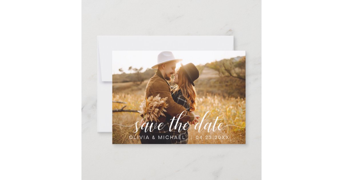 Modern Photo Save the Date Handwritten | Zazzle