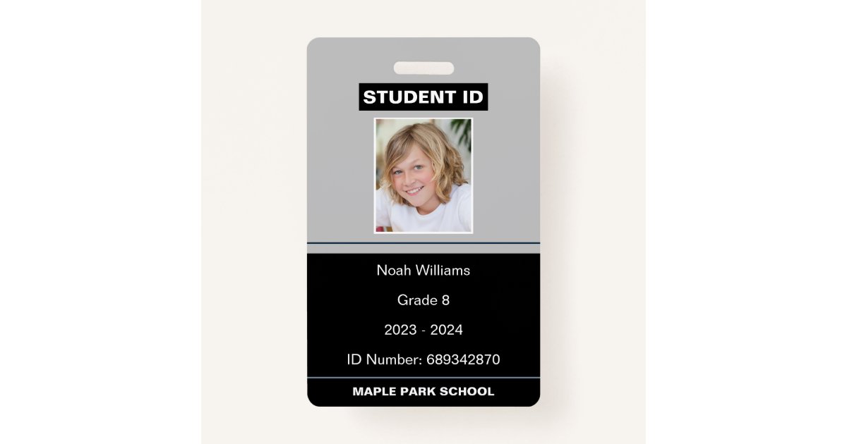Modern Photo School Student ID Badge | Zazzle