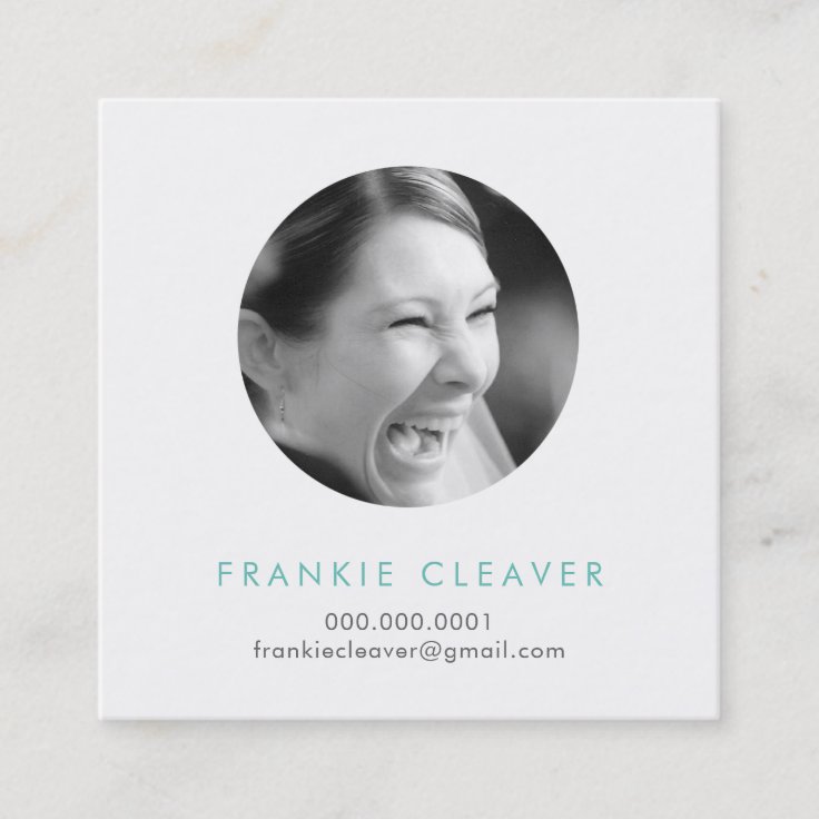 MODERN PHOTO SPOT headshot simple bold circle Square Business Card | Zazzle