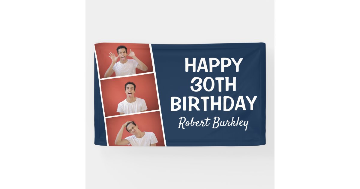 Modern Photo Strip | Birthday Banner | Zazzle