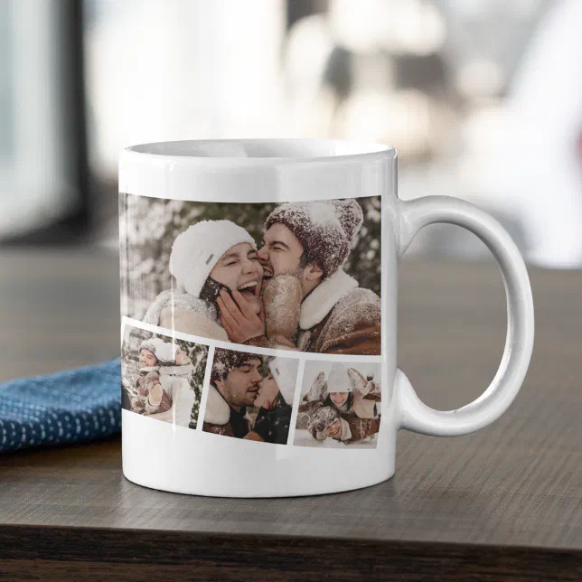 Modern Photo Strip Collage Coffee Mug | Zazzle