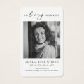 Modern Photo Sympathy Funeral Memorial Prayer Card | Zazzle