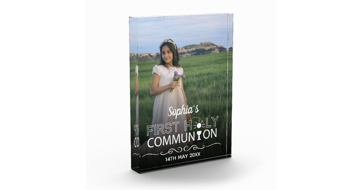 Modern Photo Typography First Holy Communion | Zazzle