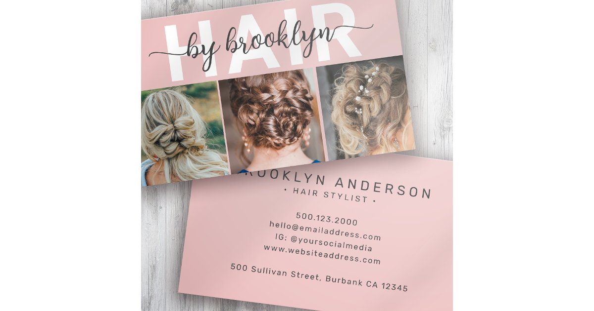 Modern Photo Typography Hair Stylist Business Card | Zazzle