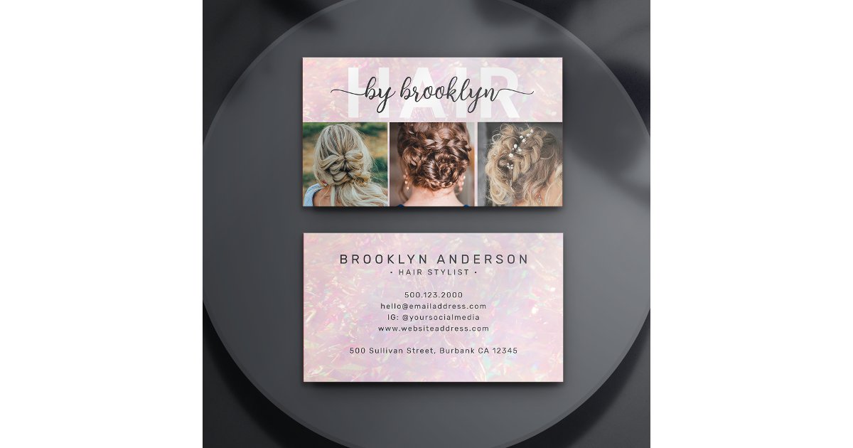 Modern Photo Typography Hair Stylist Business Card | Zazzle