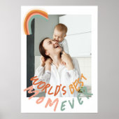 modern photo vintage rainbow world's best mom ever poster | Zazzle