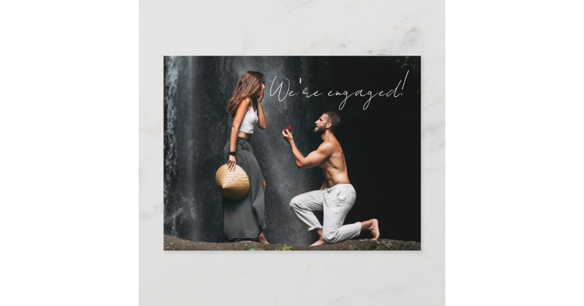 Modern Photo We Are Engaged Announcement Postcard | Zazzle