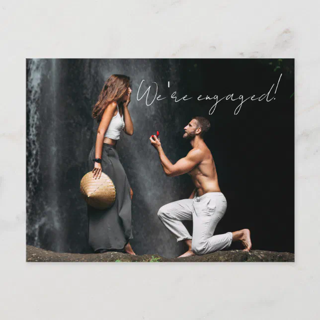 Modern Photo We Are Engaged Announcement Postcard | Zazzle
