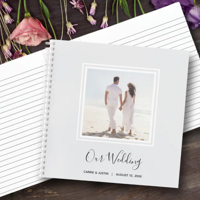 Modern Photo Wedding Guest Book | Zazzle