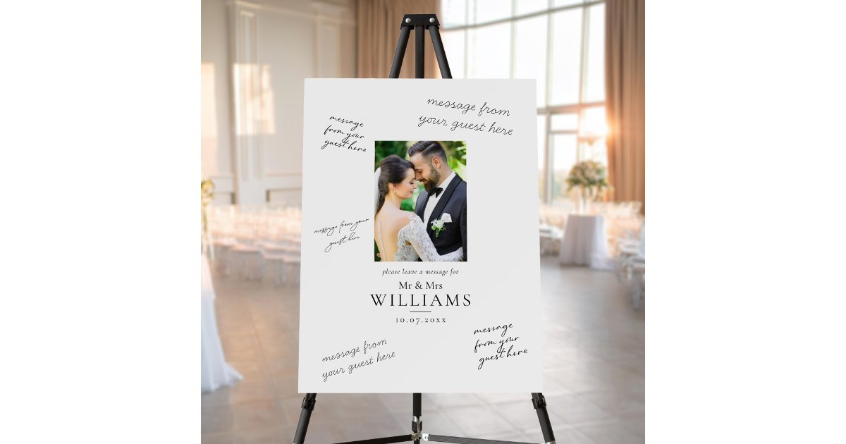 Modern Photo Wedding Guest Signing Board | Zazzle