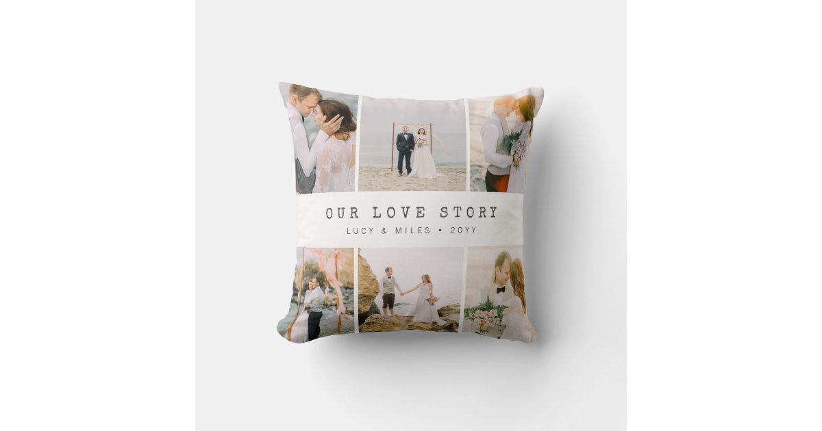 Modern Photo Wedding Throw Pillow | Zazzle