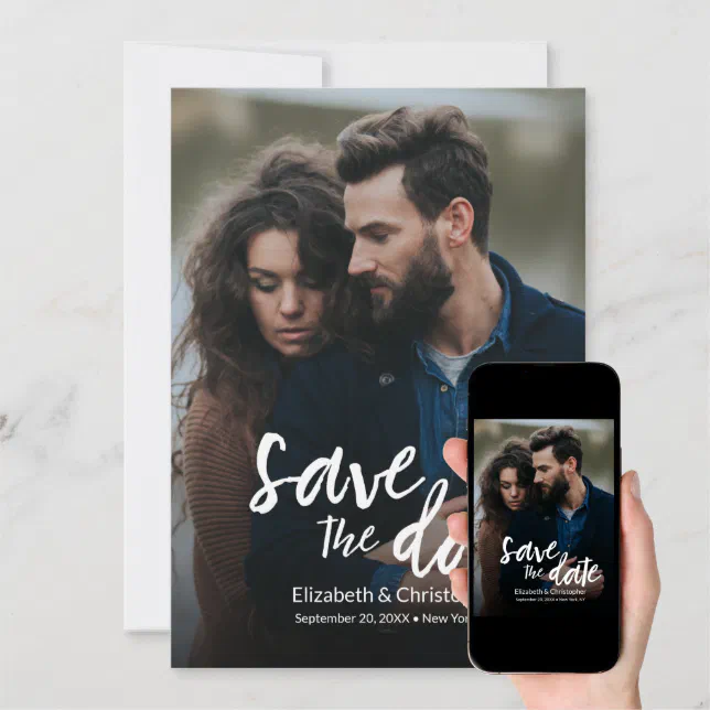 Modern Photo Wedding Website qr code Custom Invitation | Zazzle