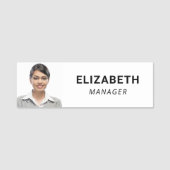 Modern Photo White Name Tag | Zazzle