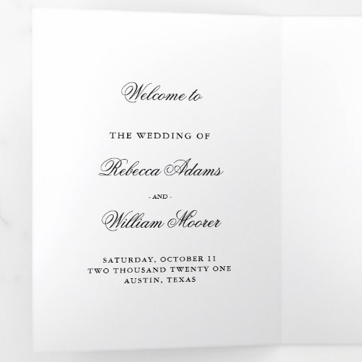 Modern Photo with Overlay | Wedding Tri-Fold Program | Zazzle