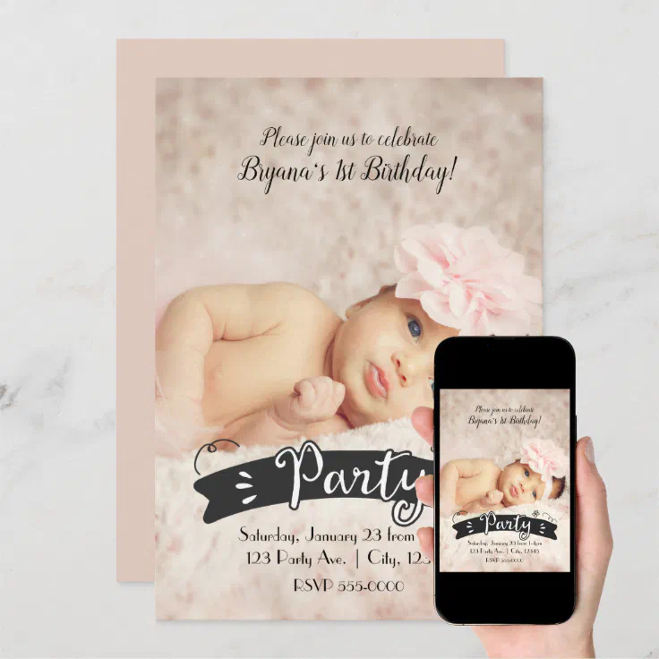 Modern Photography Birthday Party Photo Invitation | Zazzle