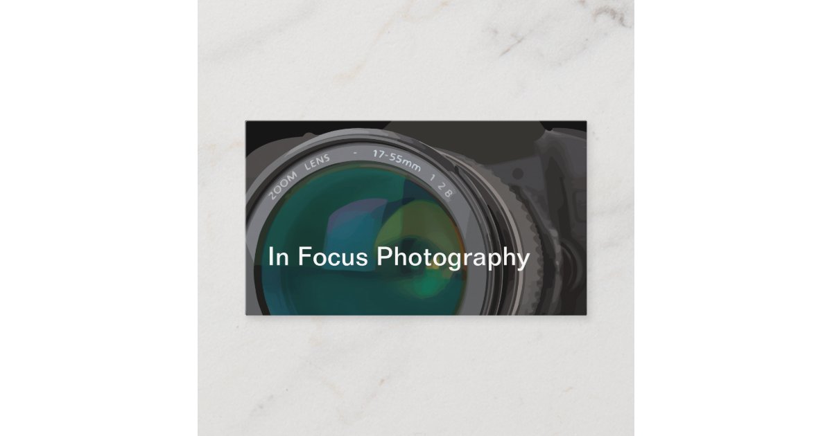 Modern Photography Camera Lens Business Card | Zazzle