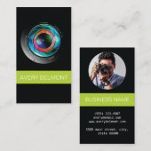 Modern Photography with Camera Lens Business Card | Zazzle