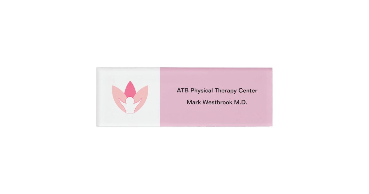 Modern Physical Therapist Medical Name Tags | Zazzle