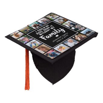 Modern Picture Collage Family Graduate Graduation Cap Topper | Zazzle