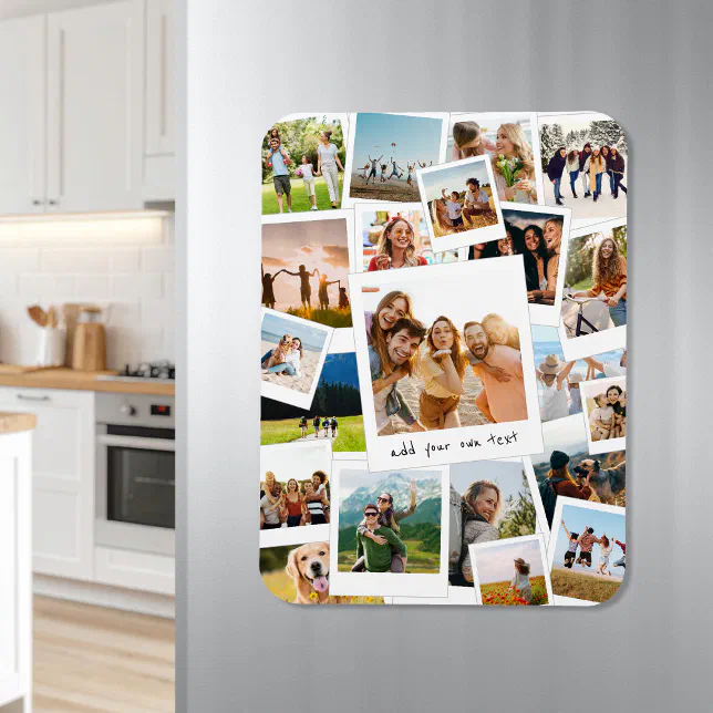 Modern Picture Scrapbook Photo Collage Magnet | Zazzle