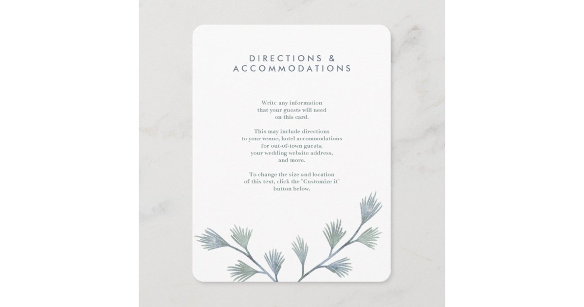 Modern Pine Green + White Wedding Insert Cards | Zazzle