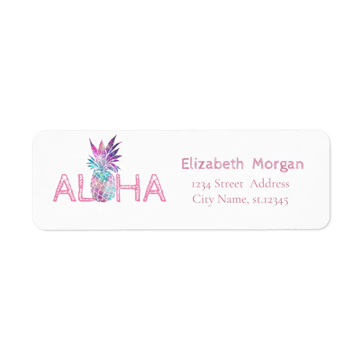 Modern Pineapple,Aloha, Label | Zazzle