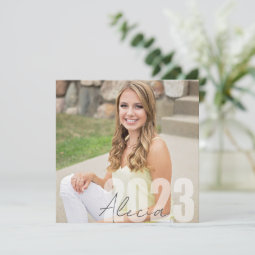 Modern Pink 2023 Photo Graduation Party Invitation | Zazzle