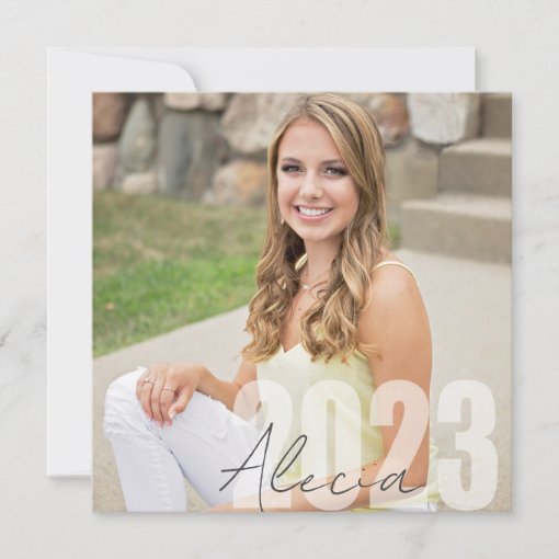 Modern Pink 2023 Photo Graduation Party Invitation | Zazzle