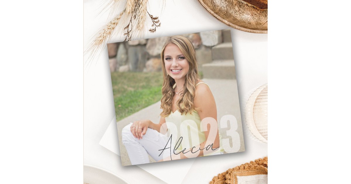 Modern Pink 2023 Photo Graduation Party Invitation | Zazzle