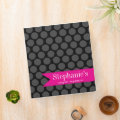 Modern Pink and Black Polka Dot Coupon Organizer Binder | Zazzle