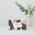 Modern pink and gold geometric color block mosaic business card | Zazzle
