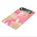 Modern Pink and Gold Glitter Abstract Mini Clipboard | Zazzle