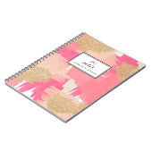 Modern Pink and Gold Glitter Abstract Pattern Notebook | Zazzle