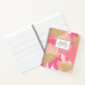 Modern Pink and Gold Glitter Abstract Pattern Notebook | Zazzle