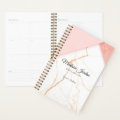 Modern Pink and Gold Marble Custom Planner | Zazzle