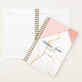 Modern Pink and Gold Marble Custom Planner | Zazzle