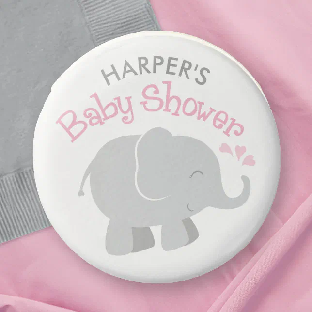 Modern Pink and Gray Elephant Girl Baby Shower Chocolate Covered Oreo ...
