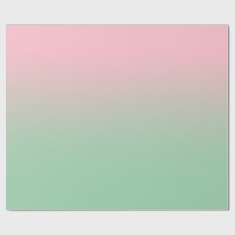 Modern Pink and Mint Green Ombre Wrapping Paper | Zazzle