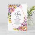 Modern Pink and Orange Floral 95th Birthday Party Invitation | Zazzle