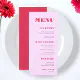 Modern Pink and Red Bold Typography Wedding Dinner Menu | Zazzle